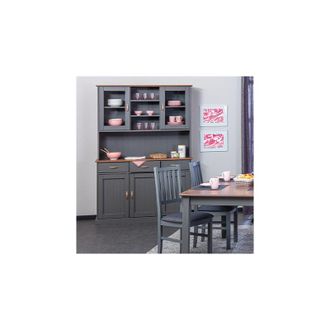 Inter Link SAS Buffet vaisselier 5 portes et 3 tiroirs en pin massif gris - tera