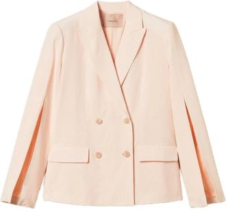 Twinset Femme, Vestes, Rose, Taille: 40 FR Blazer Doppio Petto Spacchi Maniche