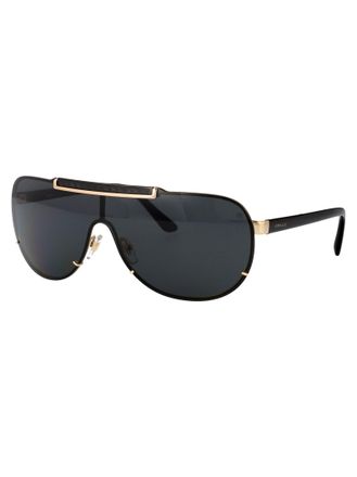 Versace 0VE2140 Gold-Tone Metal Visor Sunglasses - Gold