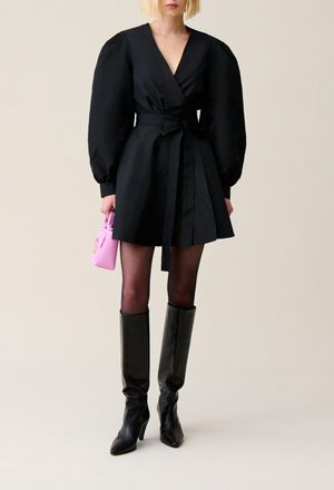 Claudie Pierlot Robe courte manches ballons noire