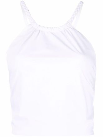 Red Valentino haut lac&eacute; &agrave; dos nu - Blanc
