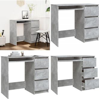 vidaXL Bureau Gris béton 90x45x76 cm Bois dingénierie - Bureau Gris - Bureau Design - Bureau Compact - Bureau Enfant - Bureau Ordinateur - Home & Living