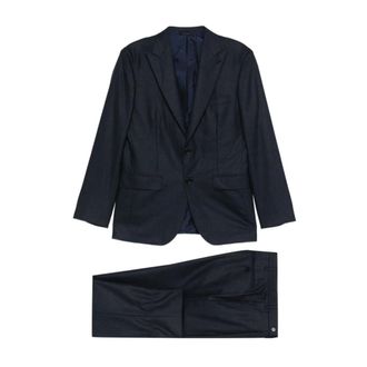 Brioni Homme, Costumes, Bleu, Taille: L Costume en Flanelle de Laine