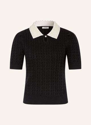 Sandro Sandro Strickshirt Mit Abnehmbarem Kragen Und Schmuckperlen schwarz