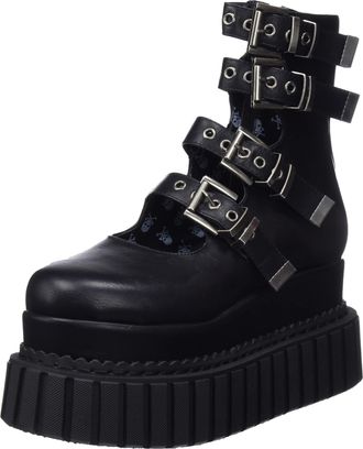 Lamoda Damen Same Crew Ankle Boot, Black Pu, 37 EU