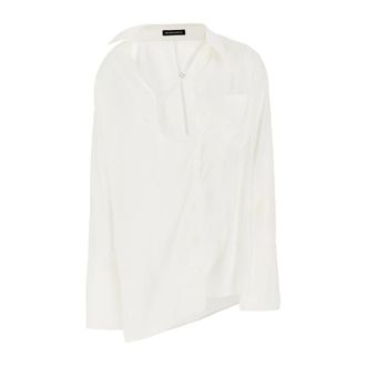 Ann Demeulemeester Asymmetrisches Hemd mit aufgesetzter Tasche - - Blouses & Shirts - Damen - Wei&szlig; - XS