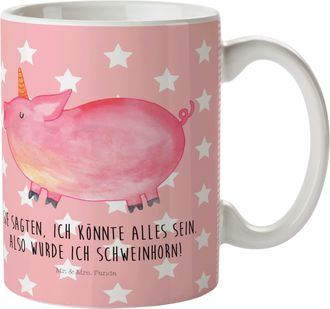 Mr. & Mrs. Panda Kindertasse Einhorn Schwein - Geschenk, Bruchsicher, Unicorn, Kinderbecher Mit Spruch, Kindergeburtstag, Party, Trinklernbecher, Einh&ouml;rner, English, F