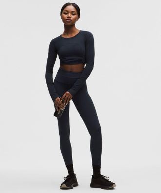 lululemon Legging License to Train taille haute Logo pour Femmes - 64 cm - Bleu - Taille 14