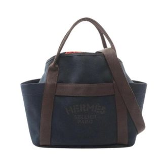 Herm&egrave;s Pre-owned Toile sacs-ports-paule - Femme - Pre-owned - Bleu - Taille: ONE Size
