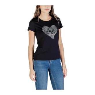 Liu Jo Femme, Tops, Noir, Taille: 36 FR T-shirt &agrave; Manches Courtes avec Imprim&eacute; Graphique et Col Rond