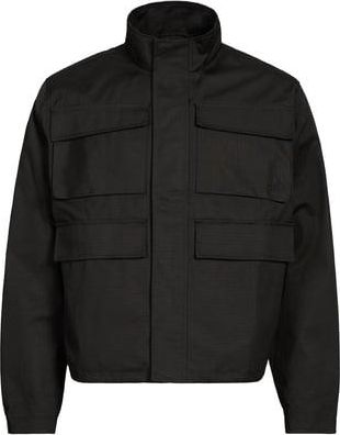 Arte gemischte Baumwollstehehkragenjacke - Schwarz