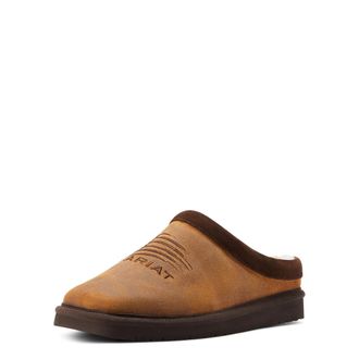 Ariat Mens Patriot Square Toe Slipper Shoes in Dusty Bown Suede, D Medium Width, Size 44.5, by Ariat