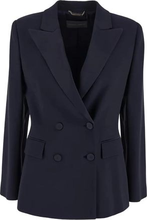 Alberta Ferretti Femme, Vestes, Bleu, Taille: 38 FR Veste crois&eacute;e en satin Enver