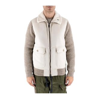 Bob Homme, Vestes, Blanc, Taille: M Veste Effet Daim