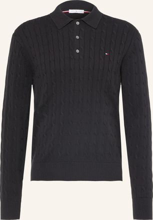 Tommy Hilfiger Strick-Poloshirt schwarz