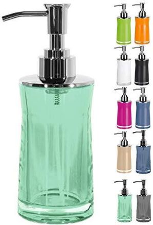 Spirella Seifenspender Sydney | mit Edelstahlpumpe | Fl&uuml;ssigseifen-Spender | Acryl | 200ml | Langliebig und Robust | Gr&uuml;n durchsichtig