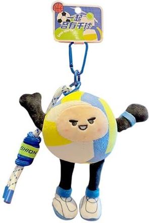 Generico Plush Football Keychain - Sleek Keychain for Drivers, Footballs Fan Key Ring | Stylish Car Keys Holder, Sports-Themed Bag Accessory, Portable Football