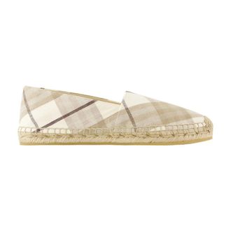 Burberry Femme, Chaussures, Beige, Taille: 37 EU Espadrilles en Lin - Beige - Bout Rond