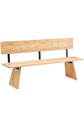 MID.YOU Mid.you Sitzbank, Schwarz, Akazie, Holz, Metall, Akazie, vollmassiv, Holz, 3-Sitzer, 175x85x40 cm, Esszimmer, B&auml;nke, Sitzb&auml;nke