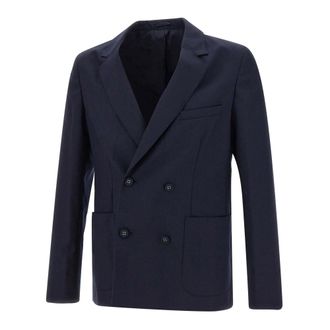 Officine Générale Homme, Vestes, Bleu, Taille: XL Collection de Vestes Élégantes