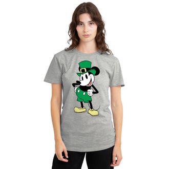 Mickey Mouse Disney Womens Mouse Friends St Patricks Day Mickey Ladies, Athletic Heather T-Shirt, XL