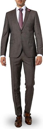 CG - Club of Gents Herren Anzug braun Schurwolle