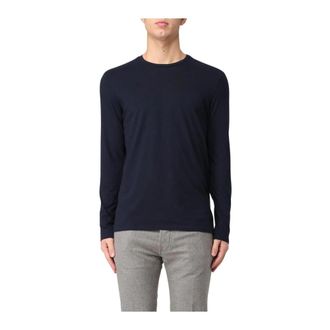 Majestic Filatures Lang&auml;rmeliges T-Shirt mit Rundhalsausschnitt - - Tops - Herren - Blau - 2XL