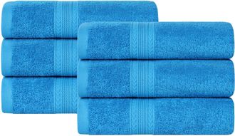 Superior Umweltfreundliches Handtuchset, Baumwolle, asternblau, 40,6 x 76,2 cm, 6-teilig