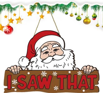 Generic Weihnachtst&uuml;rdekorationen - Holz Rustikales Weihnachtsmann-Schild | Weihnachtsdekorationen F&uuml;r Drau&szlig;en Und Innen,F&uuml;r Feiertage an der Haust&uuml;r als Will