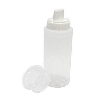 Fackelmann Fackelmann Seifenspender aus weichem Kunststoff, Gabe caños rechteckig, ideal für schmücken Desserts/Teller salzig, transparent