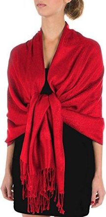 Sakkas 70 x 28 souple Pashmina Feel vari&eacute; Paisley Conception ch&acirc;le/Wrap/Stole - Rouge