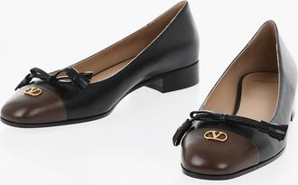 Valentino Ballerinas aus Leder mit kontrastierender Spitze Valentino
