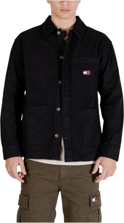 Tommy Jeans Homme, Vestes, Noir, Taille: 2XL Badge Overshirt