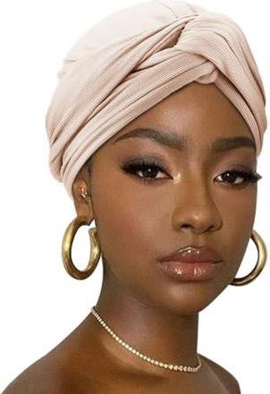 Dreshow Turban pour Femmes en Douceur Doublé Turban en Jersey Extensible Headwrap Léger Respirant Couleur Unie