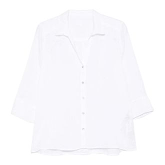 120% Lino Femme, Blouses et Chemises, Blanc, Taille: 36 FR Chemises