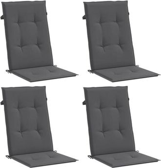 vidaXL Vidaxl - Coussins de chaise de jardin &agrave; dossier haut lot de 4 anthracite