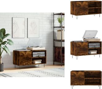 vidaXL Vidaxl - Plattenschrank Räuchereiche 85x38x48 cm Holzwerkstoff - Plattenregal - Vinyl Regal - Musikregale - Wohnzimmer Deko - Vintage Möbel