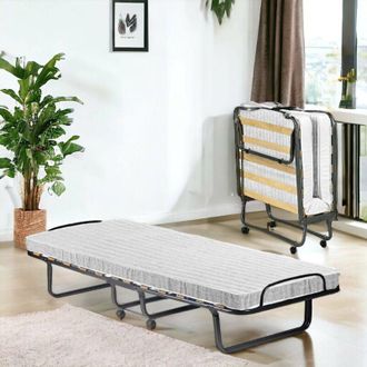 Talamo Italia Talamo Italia - Klappbett Dparis, Feldbett mit 12 Lattenrosten, inklusive Matratze, platzsparendes Bett, 100% Made in Italy, 80x190h37 cm, inklusive