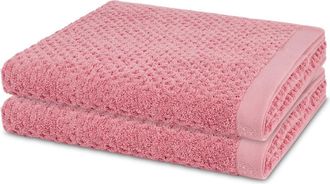 ROSS Harmony 2er Set Duscht&uuml;cher - Weicher Walkfrottee 520 g/m&sup2;, Hautfreundlich & Saugstark, Flauschiges Duschtuch mit Eleganter Saumstickerei - Zeitloses 