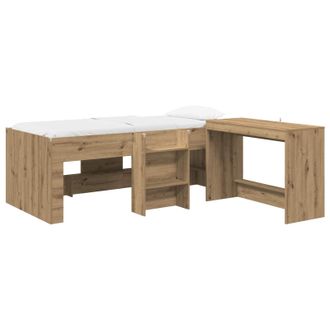 vidaXL Letto Alto Per Bambini Con Scrivania 2 Pz Rovere Artigianale Vidaxl