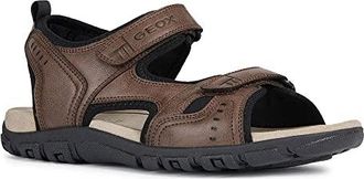 Geox Uomo Strada A, Sandales Bout Ouvert Homme, Brun (Coffee C6009), 41 EU