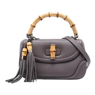 Gucci Sac bandouli&egrave;re Bamboo Pre-owned - Femme - Pre-owned - Gris - Taille: ONE Size