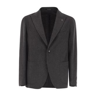 Tagliatore Homme, Vestes, Gris, Taille: 2XL Single-Breasted Wool Blend Blazer