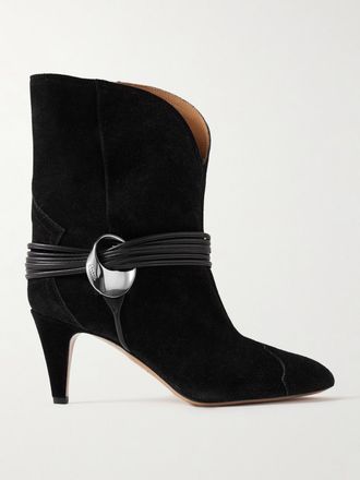 Isabel Marant Bottines En Daim À Finitions En Cuir Et À Ornements Dytho - Noir