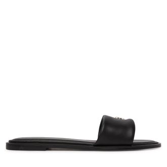 Calvin Klein Pantoletten Calvin Klein Round Flat Sndl Lth Bar Hw 2 HW0HW02925 Schwarz
