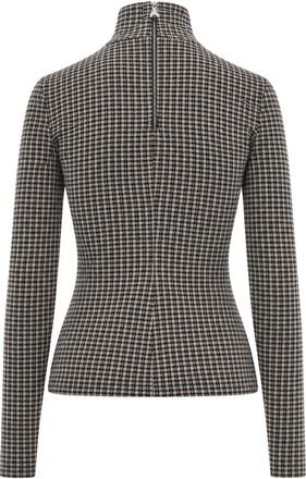 Patrizia Pepe Pied-de-Poule Roll Neck Sweater - Gray