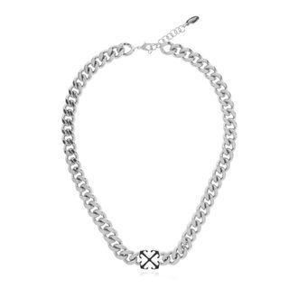 Off-white Collier fl&egrave;che &eacute;maill&eacute; - Homme - Accessoires - Gris - Taille: ONE Size