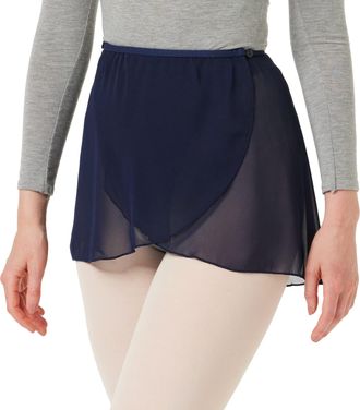 Capezio Chiffon Wrap Skirt, Navy, Large