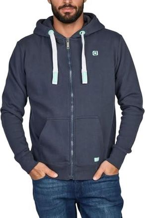 Riverso RIVNoah Veste &agrave; capuche, sweatshirt pour homme, avec fermeture &eacute;clair, unicolore, noir, en coton, disponible dans les tailles S, M, L, XL, 2XL, 3XL,4X