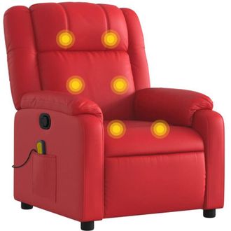 vidaXL Fauteuil de massage inclinable rouge similicuir Vidaxl